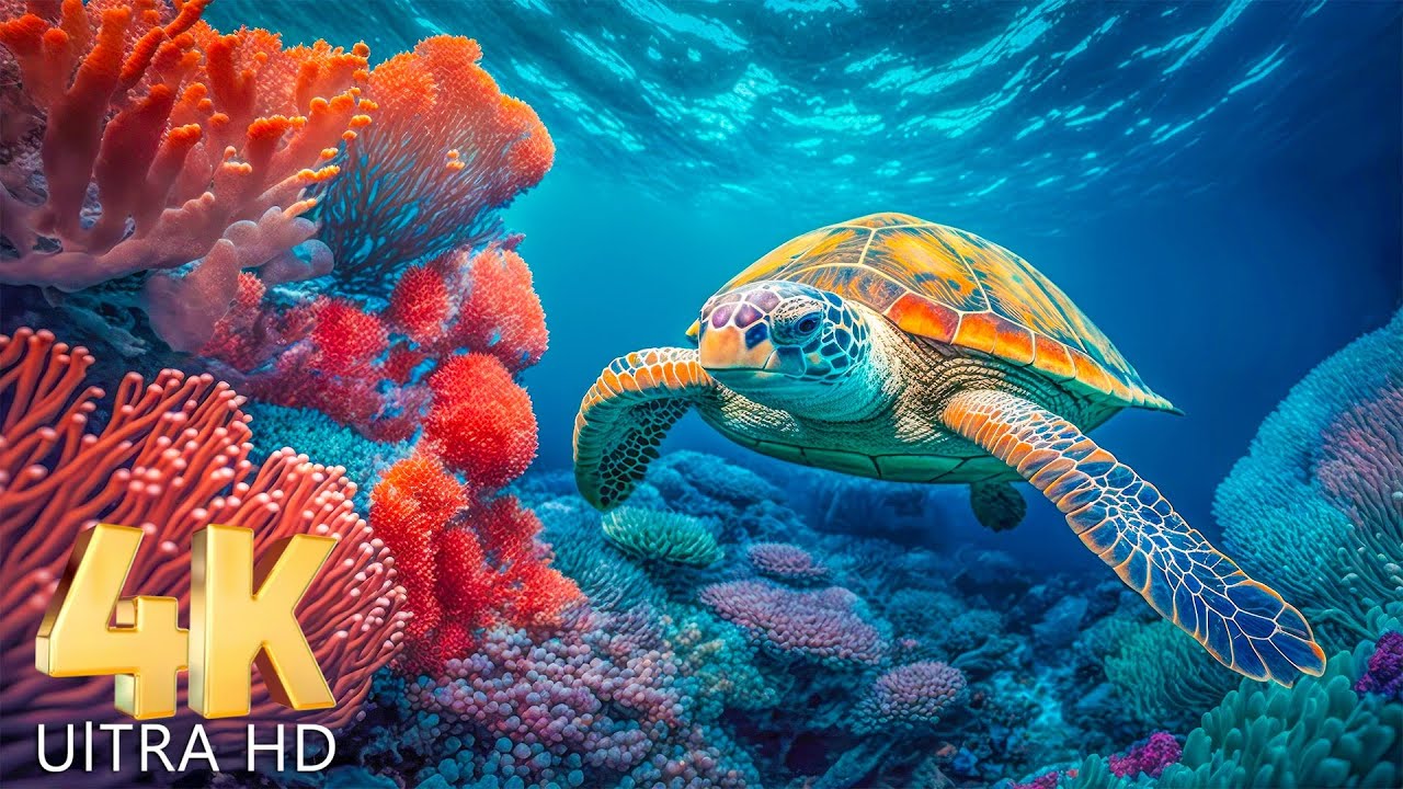 Turtle Paradise 4K ULTRA HD 🐋- Coral Reefs and Colorful Sea Life ...
