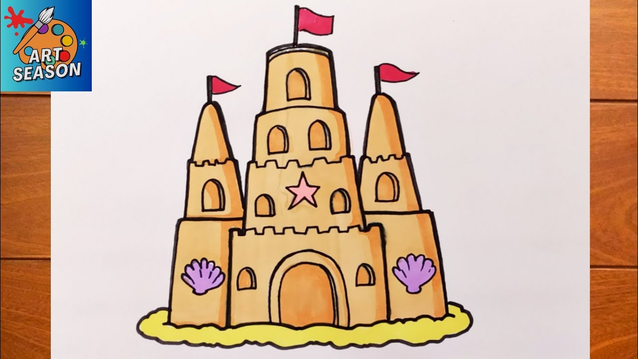 How to Draw a Sandcastle Step by Step - YouTube