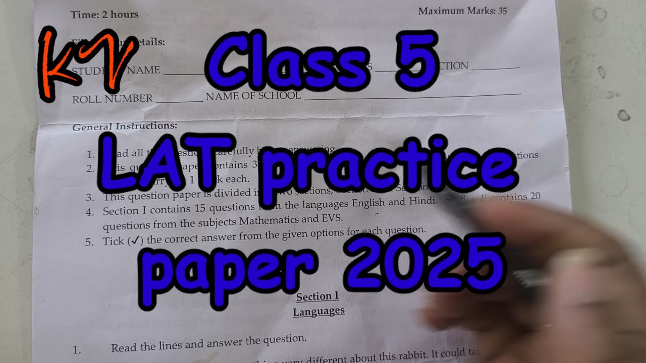 KV class 5 LAT exam 2025 practice paper #seenuprt #kvs #lat2025 - YouTube