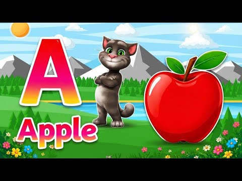 Learn😀 ABCD alphabets, A for apple 🍏 🍎,, b for Ball ⚽,  C for cat 😺,, with simple video examples 👍🤪💫