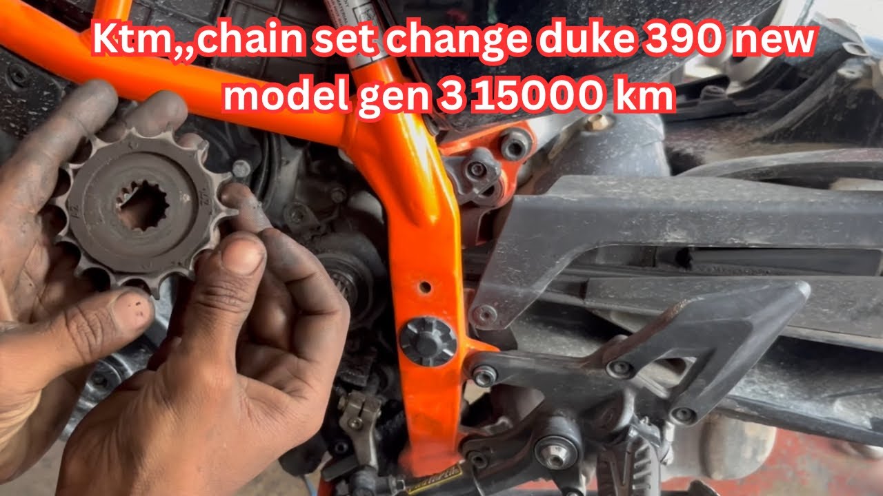 KTM🏍️ .chain set change duke 390 🚀new model gen 3 15000 km ⚠️💯 - YouTube