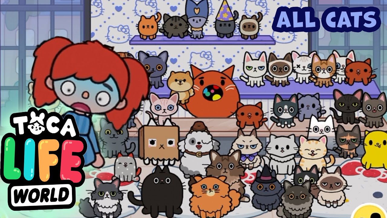 Gathered all the cats and cats in Toca Boca.Toca Life World - YouTube