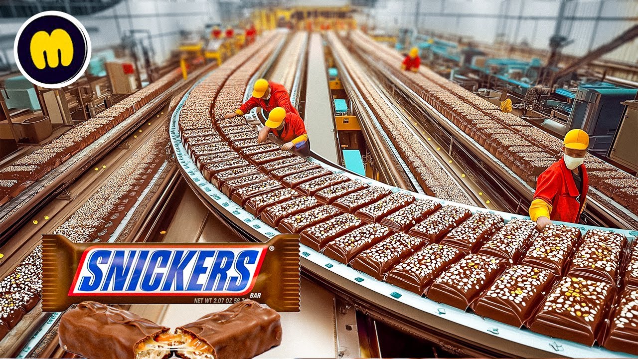 How Snickers Bars Are Made In Factory | Snickers Factory Process - YouTube