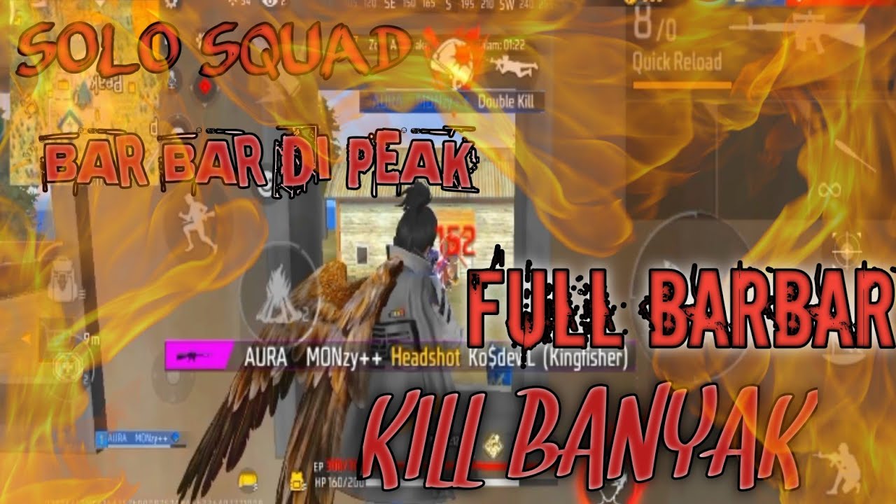 SOLO SQUAD BAR BAR TERUS PANEN KILL-FREEEFIRE BATTLEGROUND - YouTube