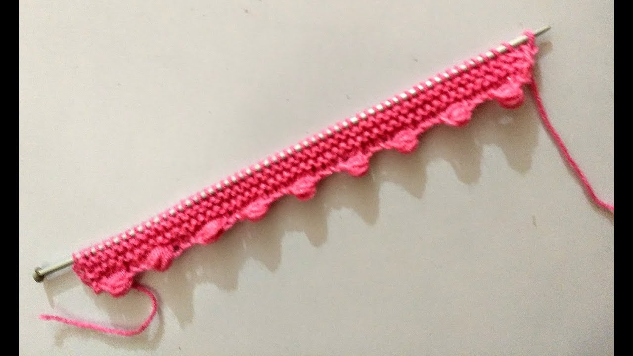 Knitting Bubble Rib Border Pattern For Cardigan, Sweater, Cap कार्डिगन ...