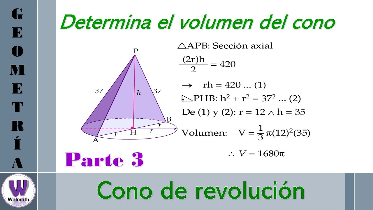 Volumen del cono, area total y lateral | Ejercicios resueltos paso a ...