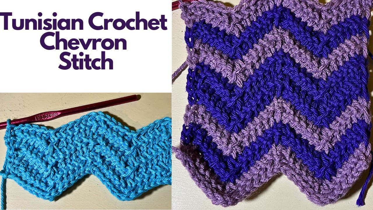 Tunisian Crochet Chevron Tutorial- No Curling With This Stitch Pattern!! - YouTube