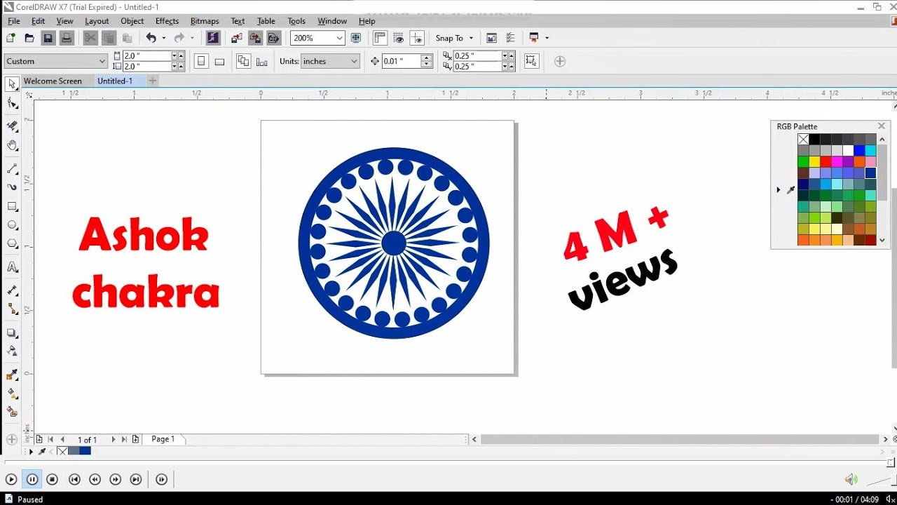 how to make Ashok Chakra in Corel draw , # Ashok Chakra - YouTube