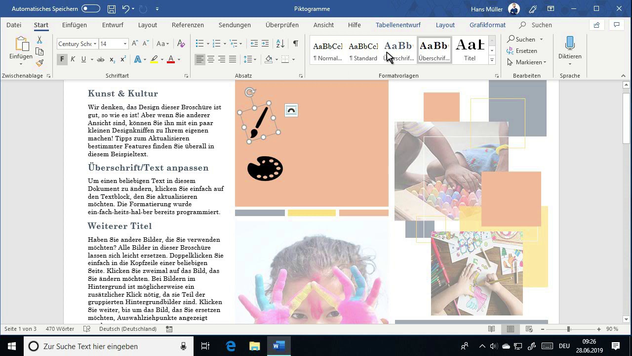 Word 2016: Arbeiten mit Piktogrammen - YouTube