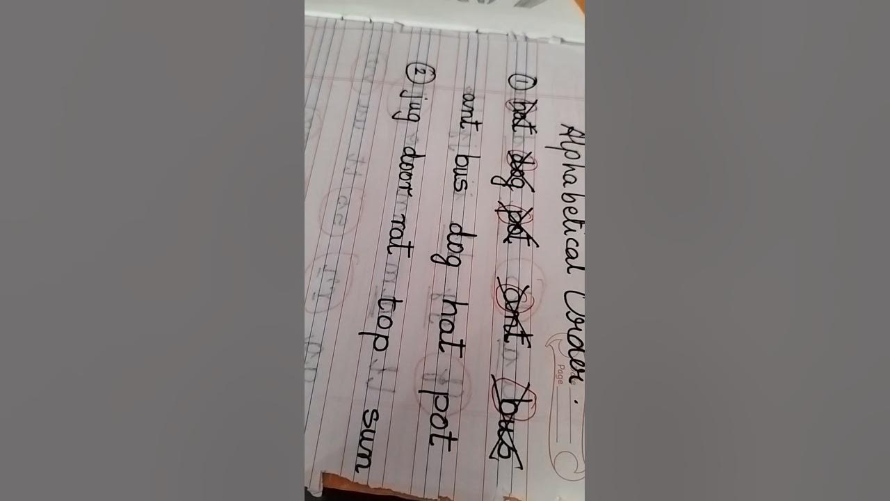 Alphabetical order simple...class 1 - YouTube