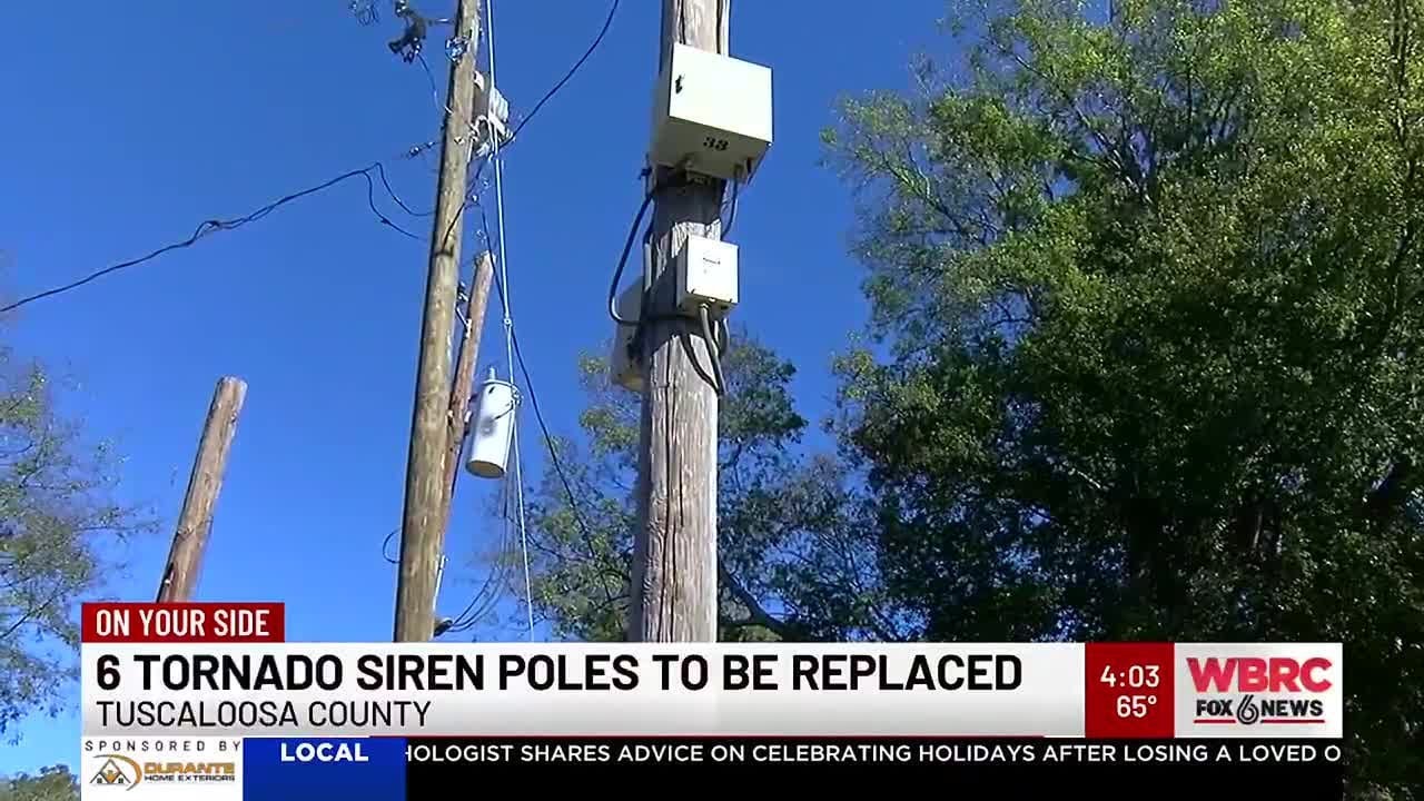 6 tornado siren poles to be replaced in Tuscaloosa Co. - YouTube