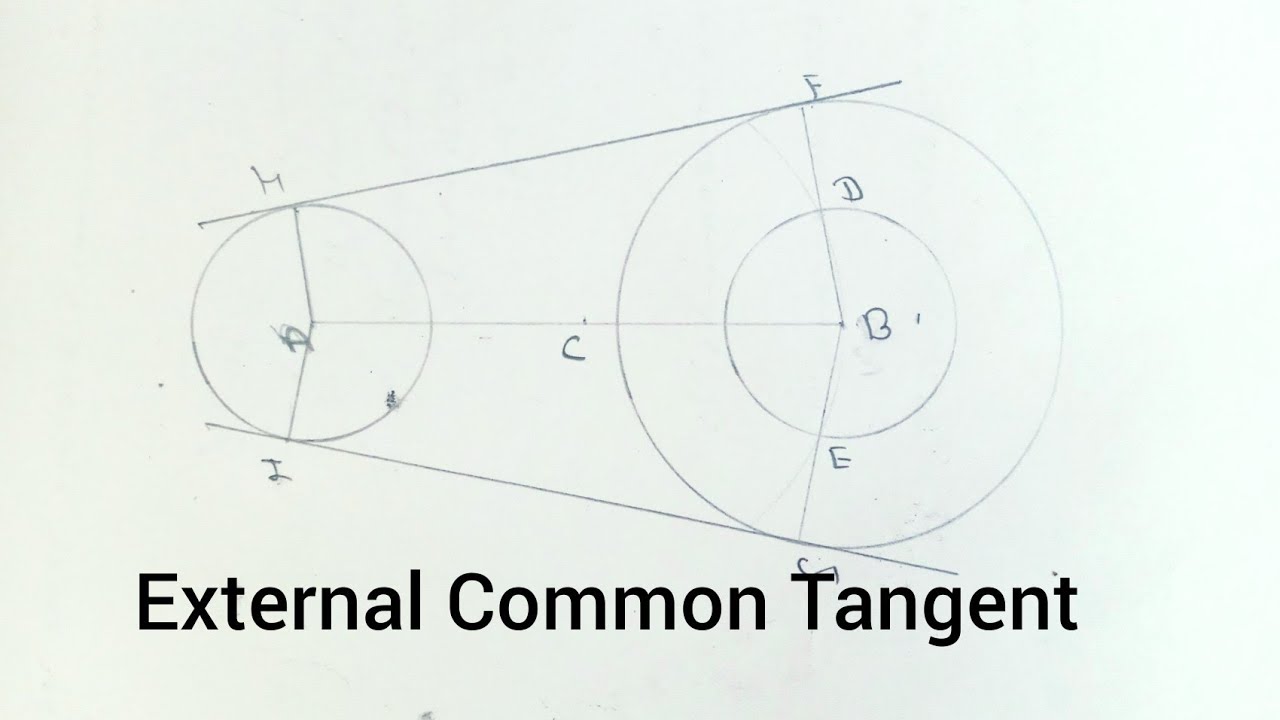 External Common Tangent of 2 unequal circles - YouTube