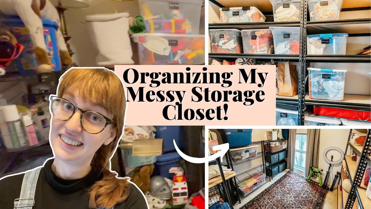 MASSIVE STORAGE CLOSET ORGANIZING AND DECLUTTERING! Cleaning out my ...