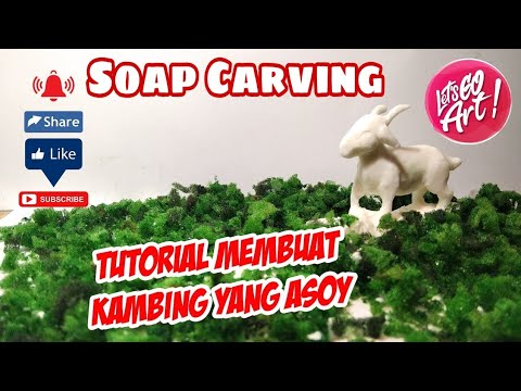 #08 Cara Membuat Relief Patung Kambing Dari Sabun || How To || Soap Carving ❗