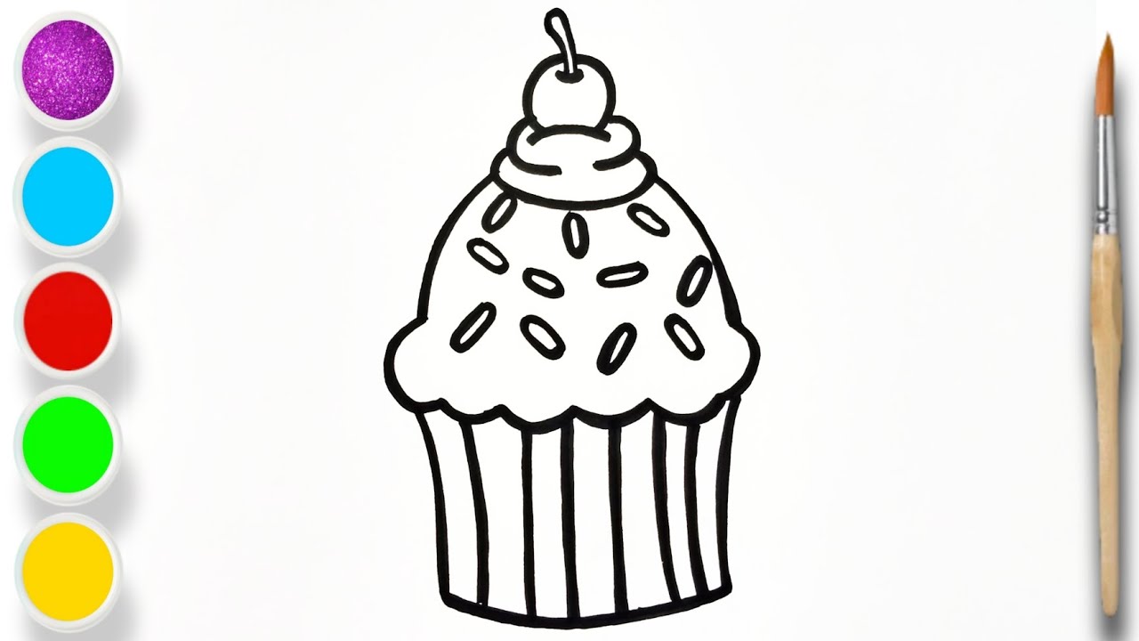 Rainbow cake Drawing, Painting and Colouring for beginners ll Easy ...