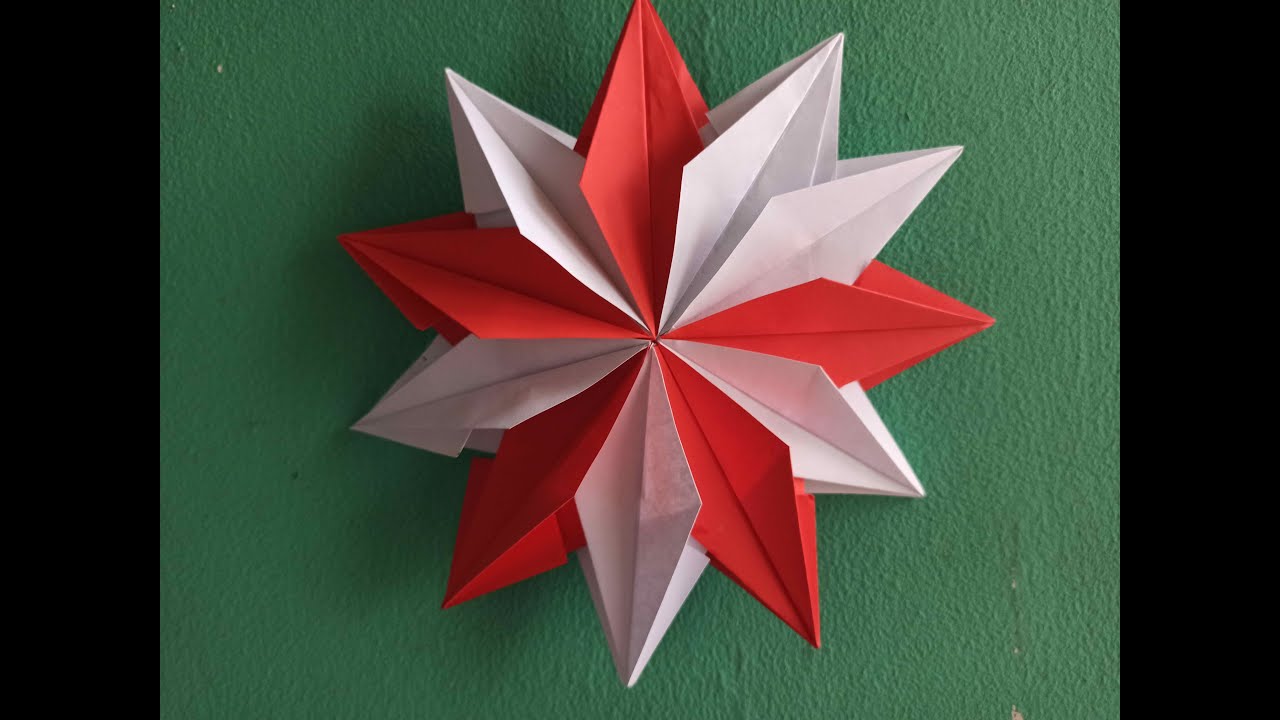 MEMBUAT HIASAN GANTUNG MERAH PUTIH DARI KERTAS ORIGAMI- HIASAN GANTUNG ...