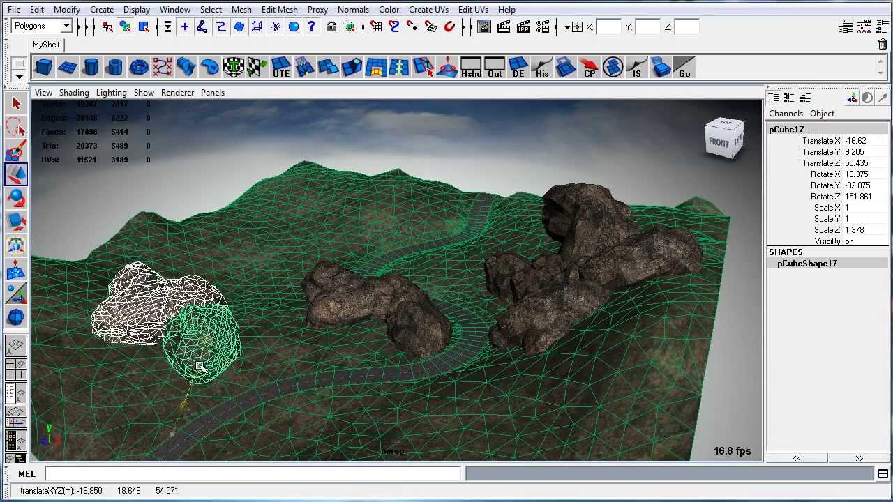 Maya modeling road and terrain 2-2 - YouTube