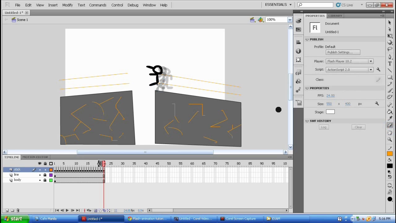 How to create simple stickman using adobe flash - YouTube