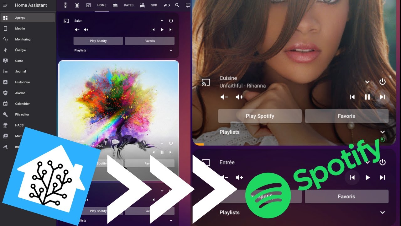 Je contrôle la musique dans ma maison avec Home Assistant et Spotify ...
