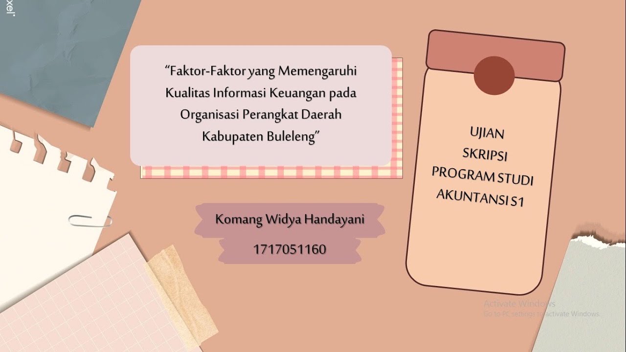 Video Presentasi Ujian Skripsi Komang Widya Handayani Nim. 1717051160 ...