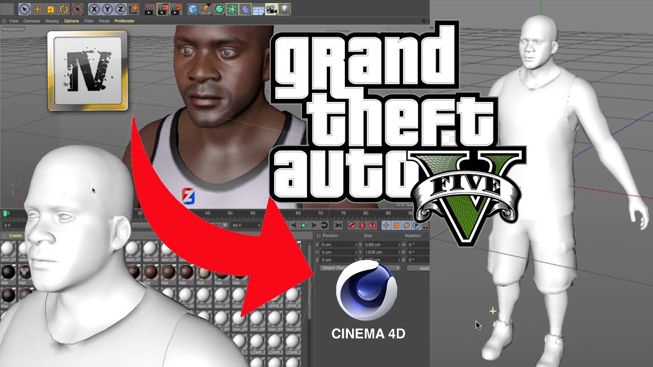 GTA V - HOW TO CUSTOMISE CHARACHTER MODS - CINEMA 4D - YouTube