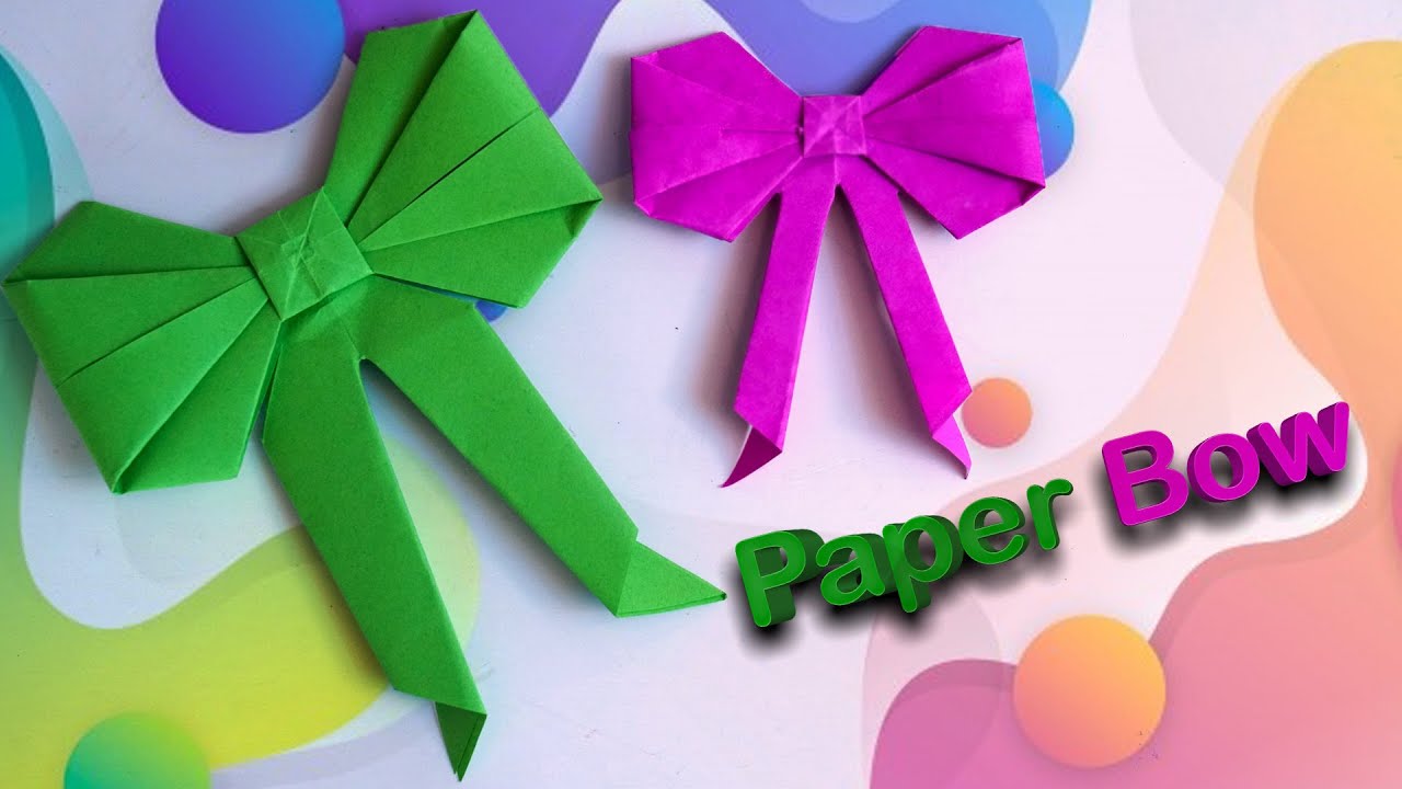 Origami - How to fold a paper Bow/Ribbon ♥︎ Paper |How To Make Bow Out ...
