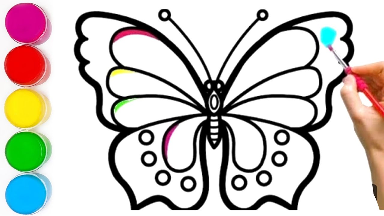 How to draw a Butterfly 🦋 | Butterfly Drawing, Painting and Coloring ...