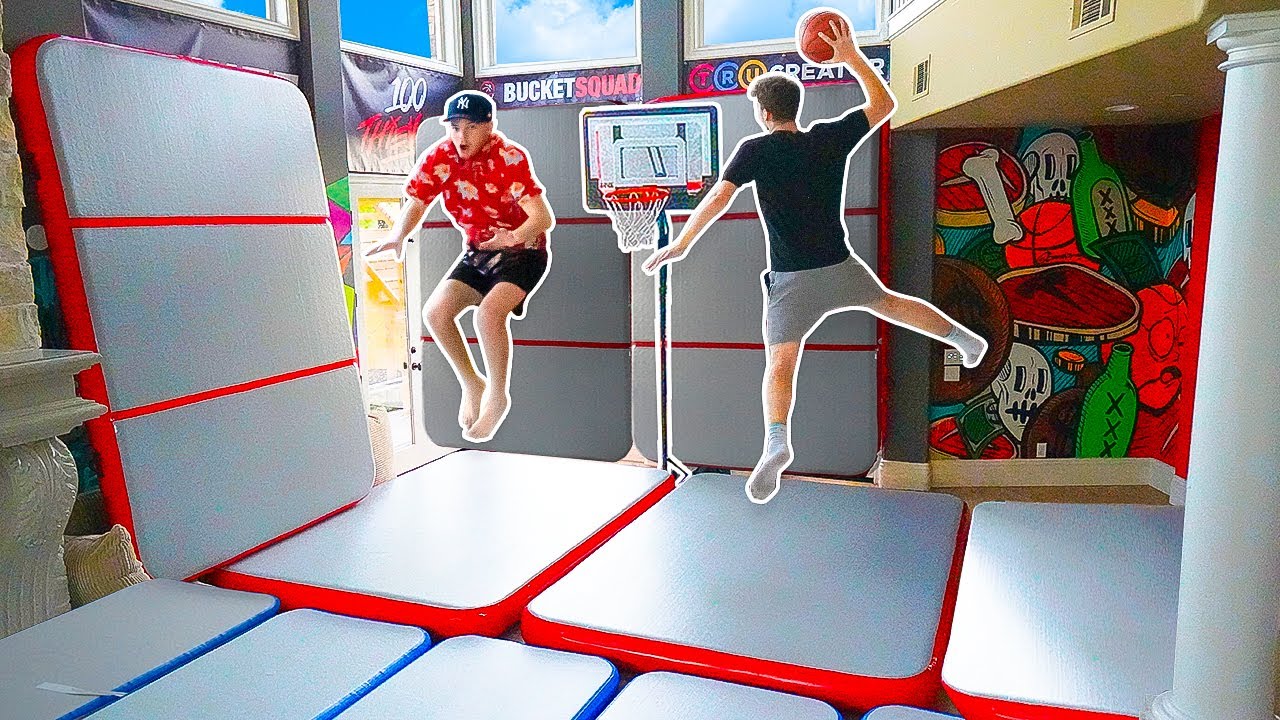 I Built A Slamball Trampoline Court In My House! - YouTube