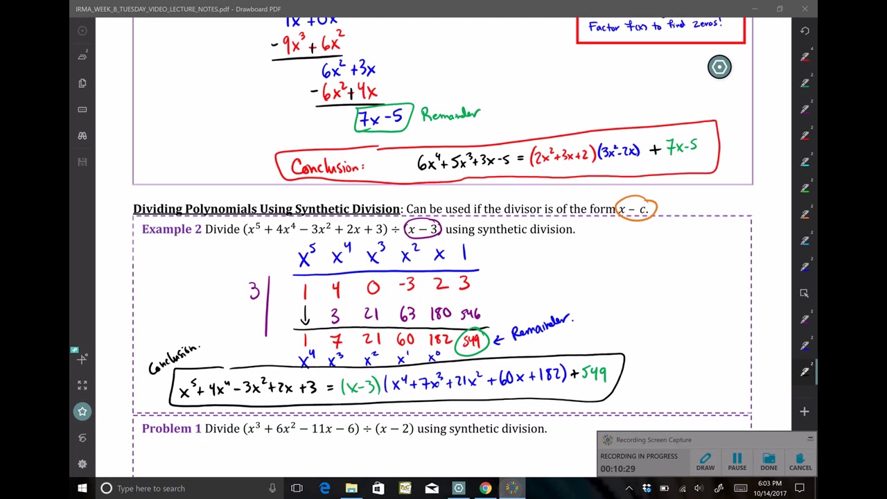 COLLEGE ALGEBRA WEEK 8 TUESDAY - YouTube