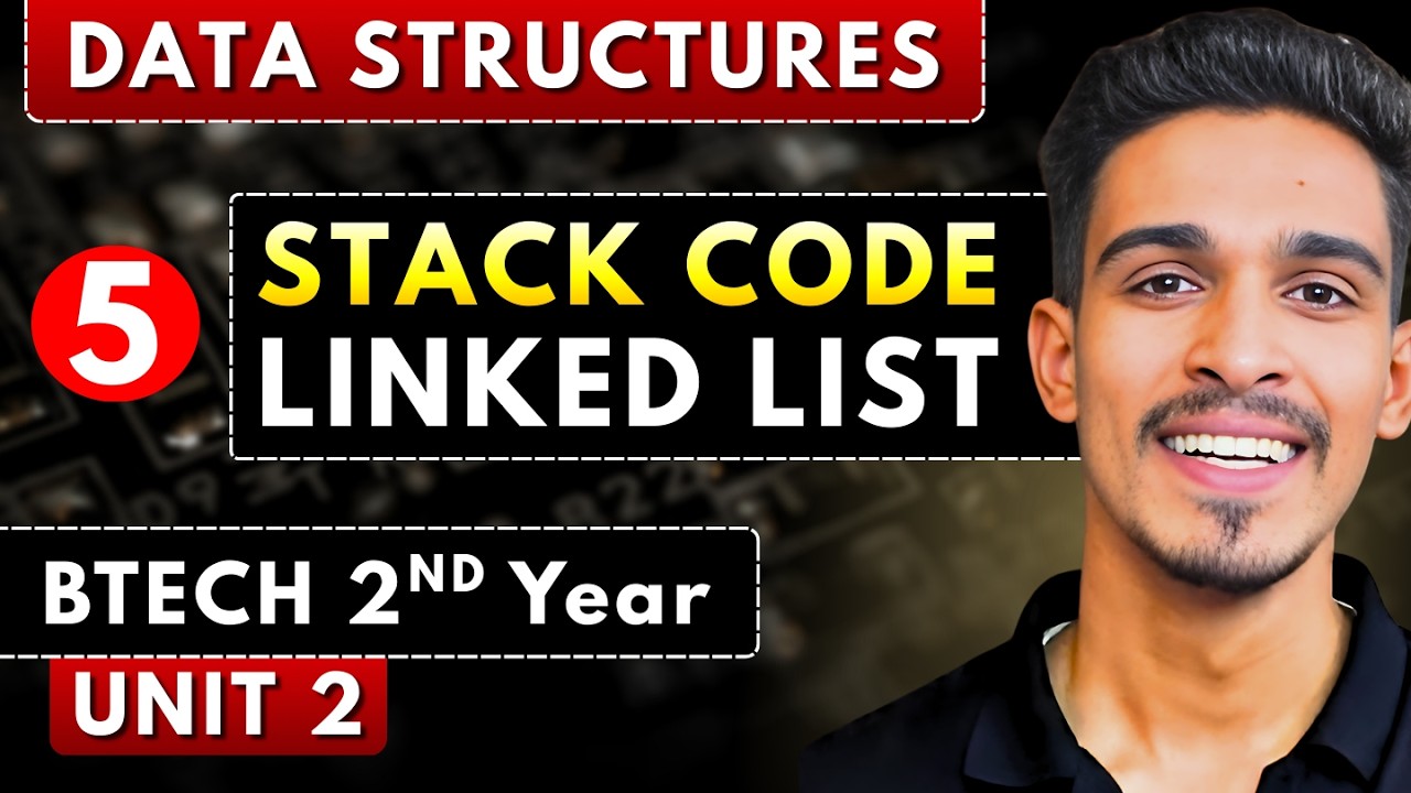 Lec 5 | Stack using Linked List ( Code ) | Stack & Queue | Data Structures | RGPV Btech 2nd Year ...