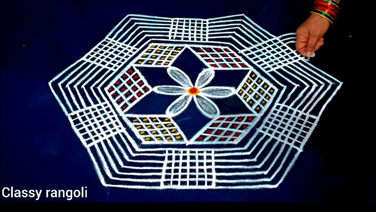 Traditional Friday Rangoli design 🌺 Beautiful festival kolam - YouTube