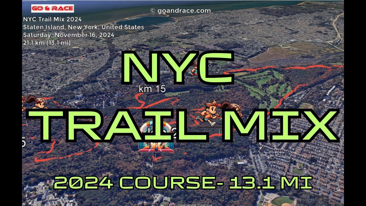 NYC Trail Mix 2024: fly over the half-marathon course! Video of the ...