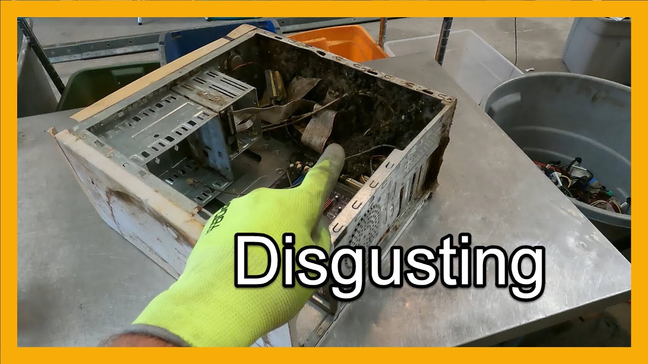 Scrapping a nasty old computer - YouTube