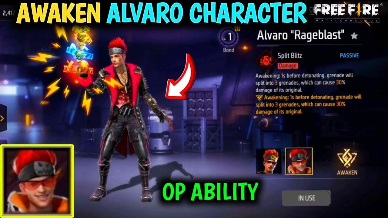 Free Fire New Awaken Alvaro Character Ability | Awaken Alvaro Character ...