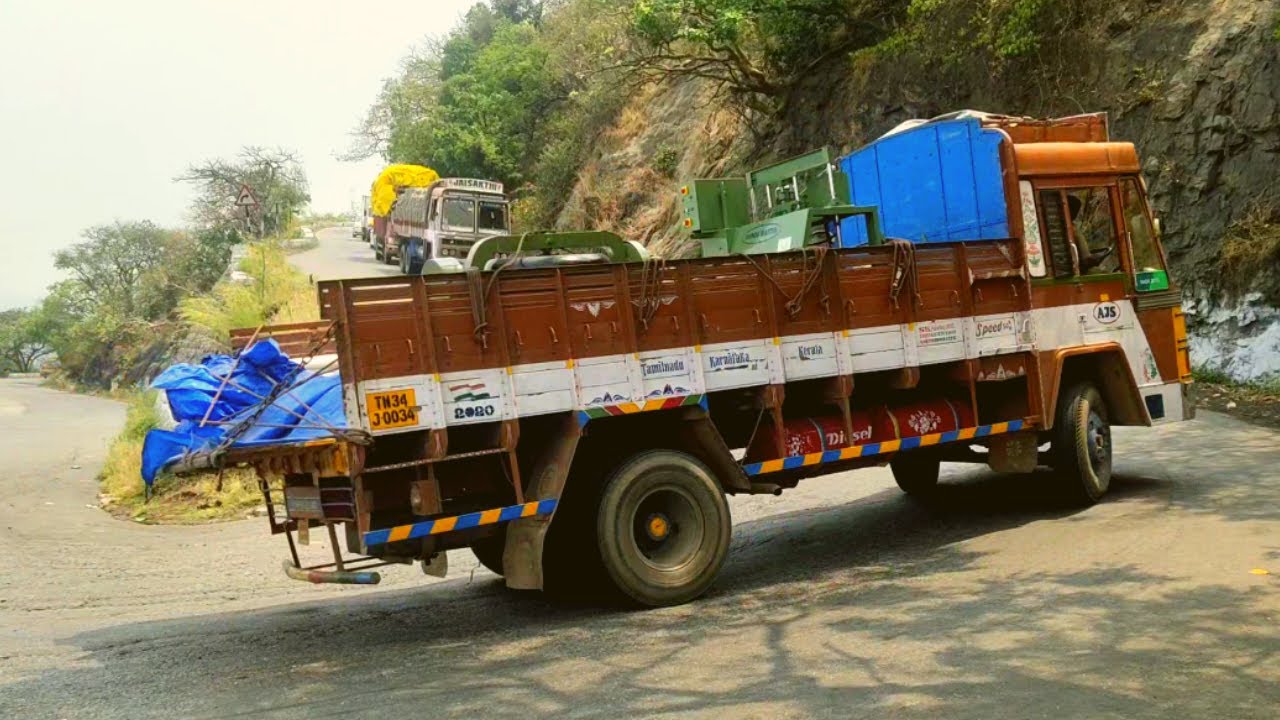 Heavy Load Lorry And Tanker Lorry Turning Dhimbam Hills Driving - YouTube