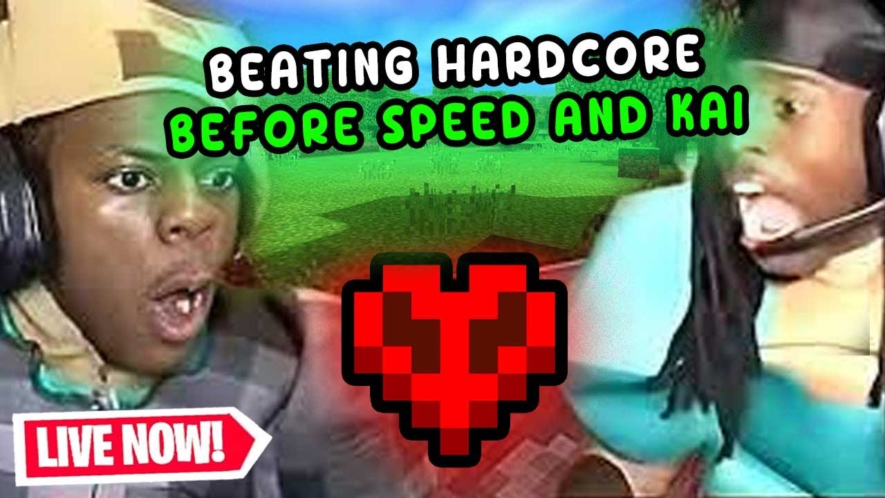 🔴beating Minecraft Hardcore Before 🍄ishowspeed And Kai Cenat ⛏️