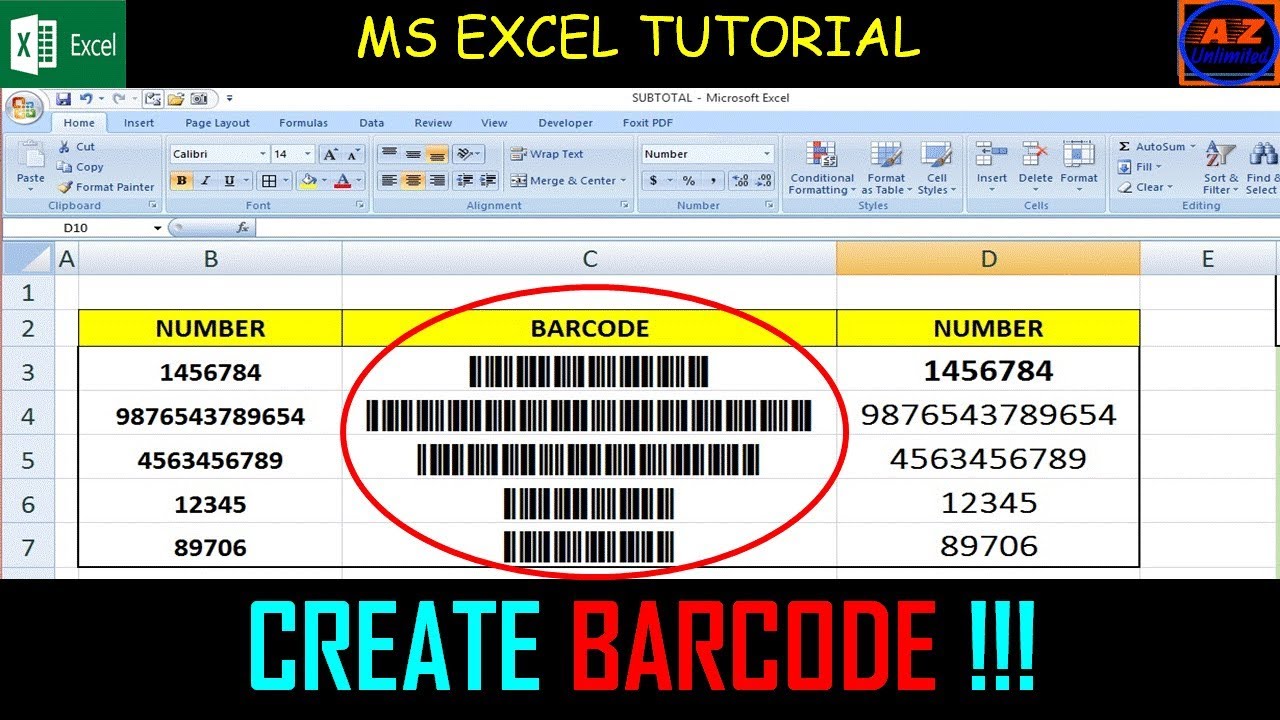 HOW TO CREATE BARCODE IN MICROSOFT EXCEL MICROSOFT EXCEL TUTORIAL IN HOW TO CREATE BARCODE IN MICROSOFT EXCEL MICROSOFT EXCEL TUTORIAL IN