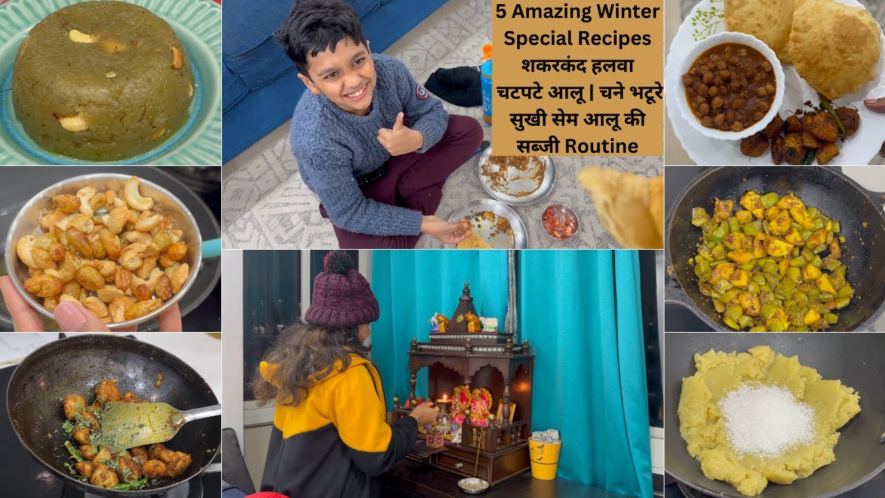 5 Amazing Winter Special Recipes शकरकंद हलवा | चटपटे आलू | चने भटूरे ...
