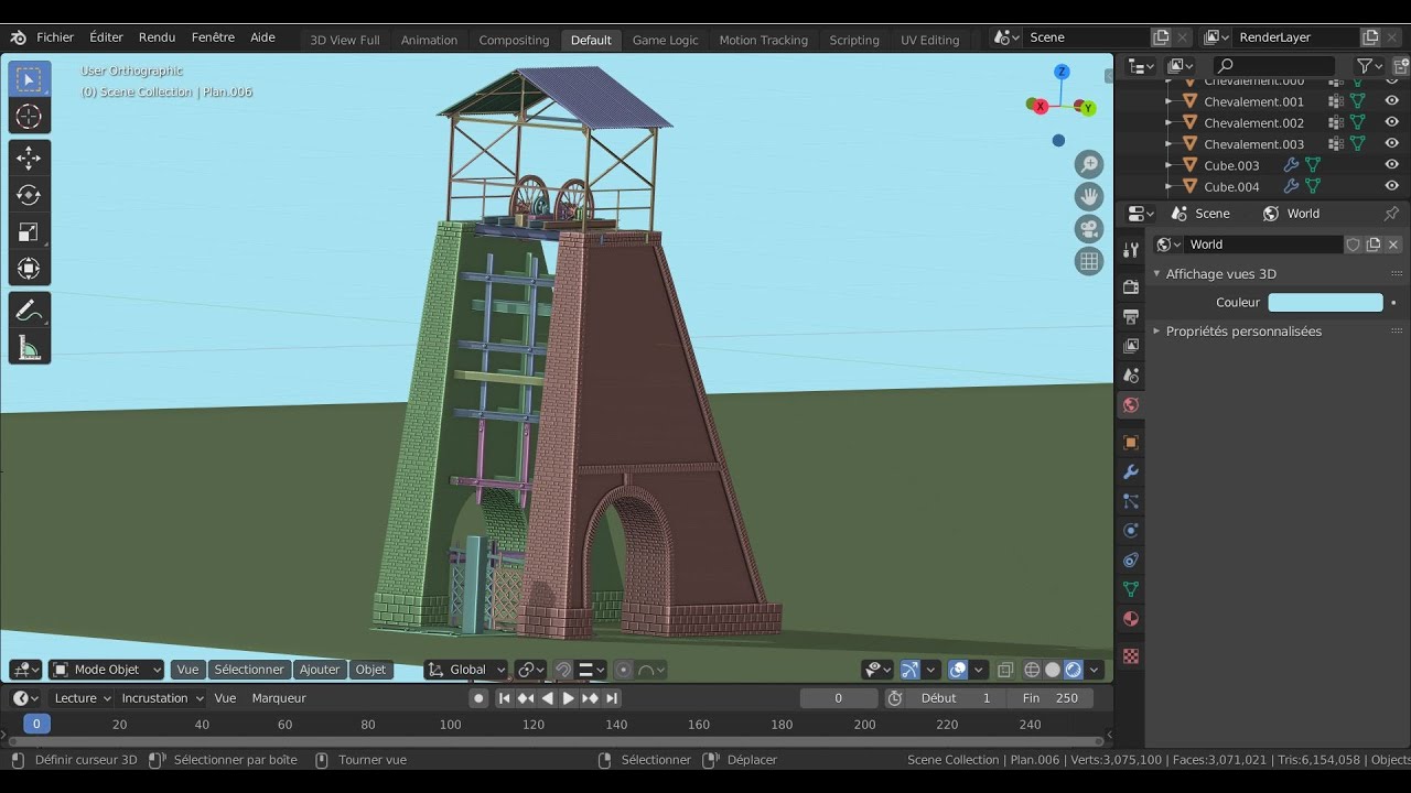Chevalement de Puits de Mine Modèle 3d réalisé par Frédéric Frédo38 ...