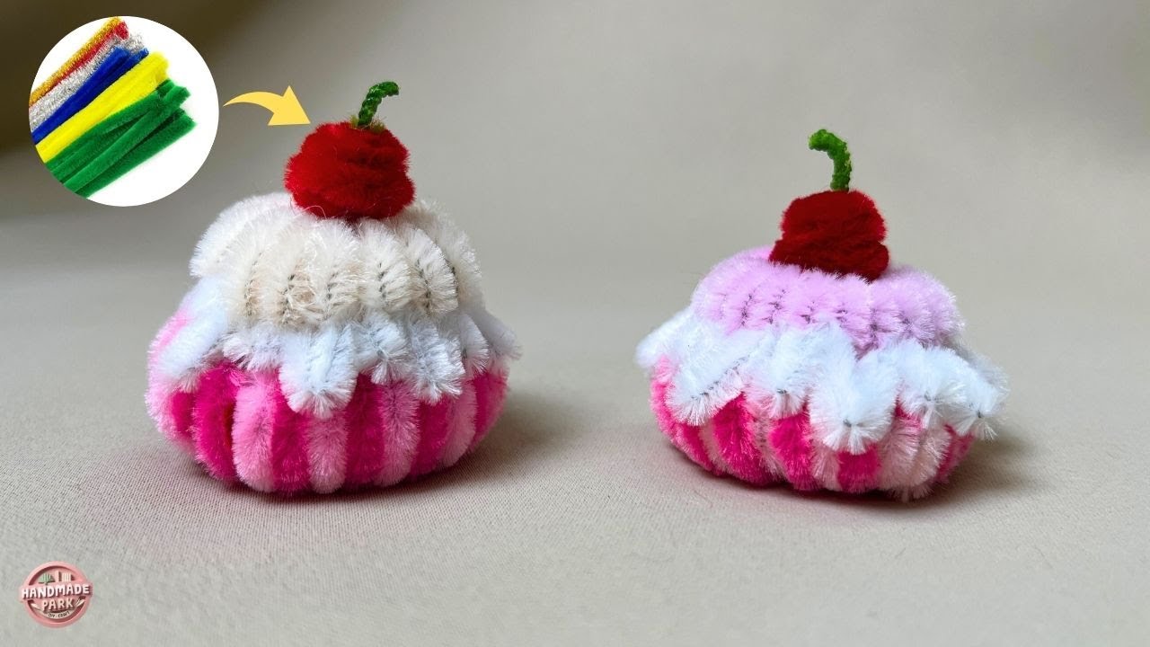 Pipe Cleaner Keychain💫How to make a Cherry Cake Keychain with Pipe ...