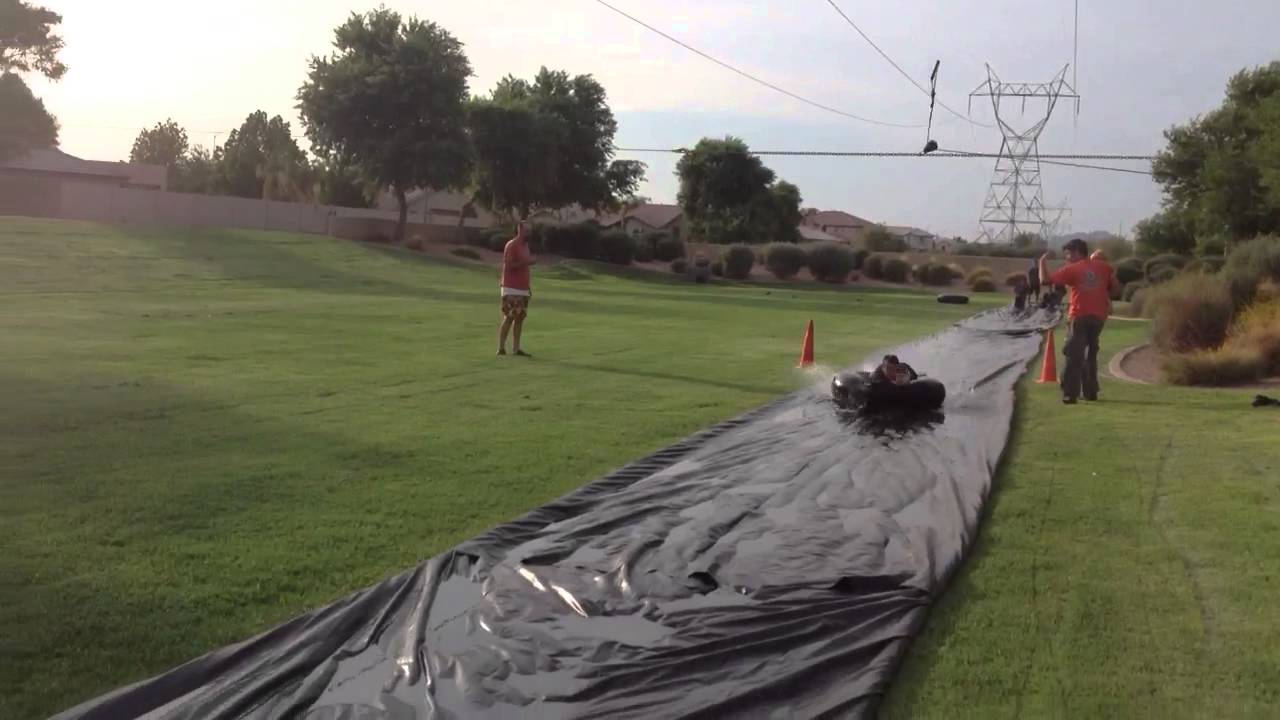 Sling shot slip and slide - YouTube