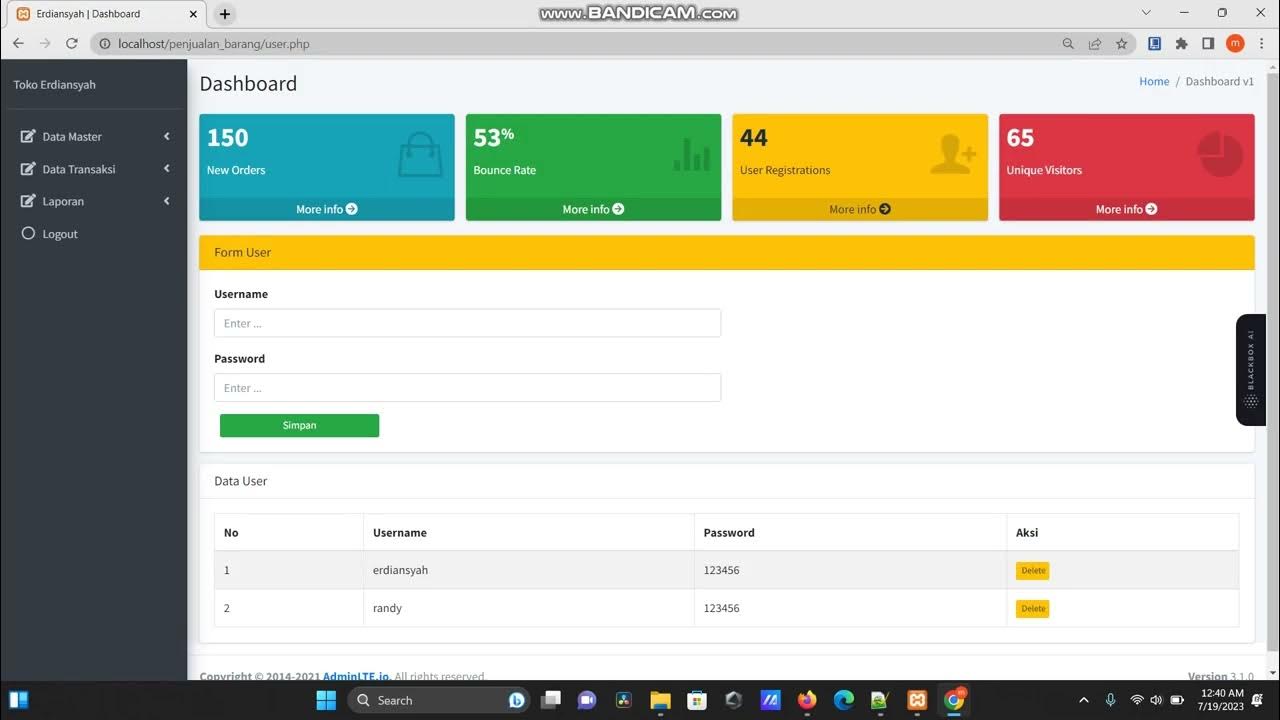 UAS Web Programming - Membuat CRUD dengan Template AdminLTE - YouTube