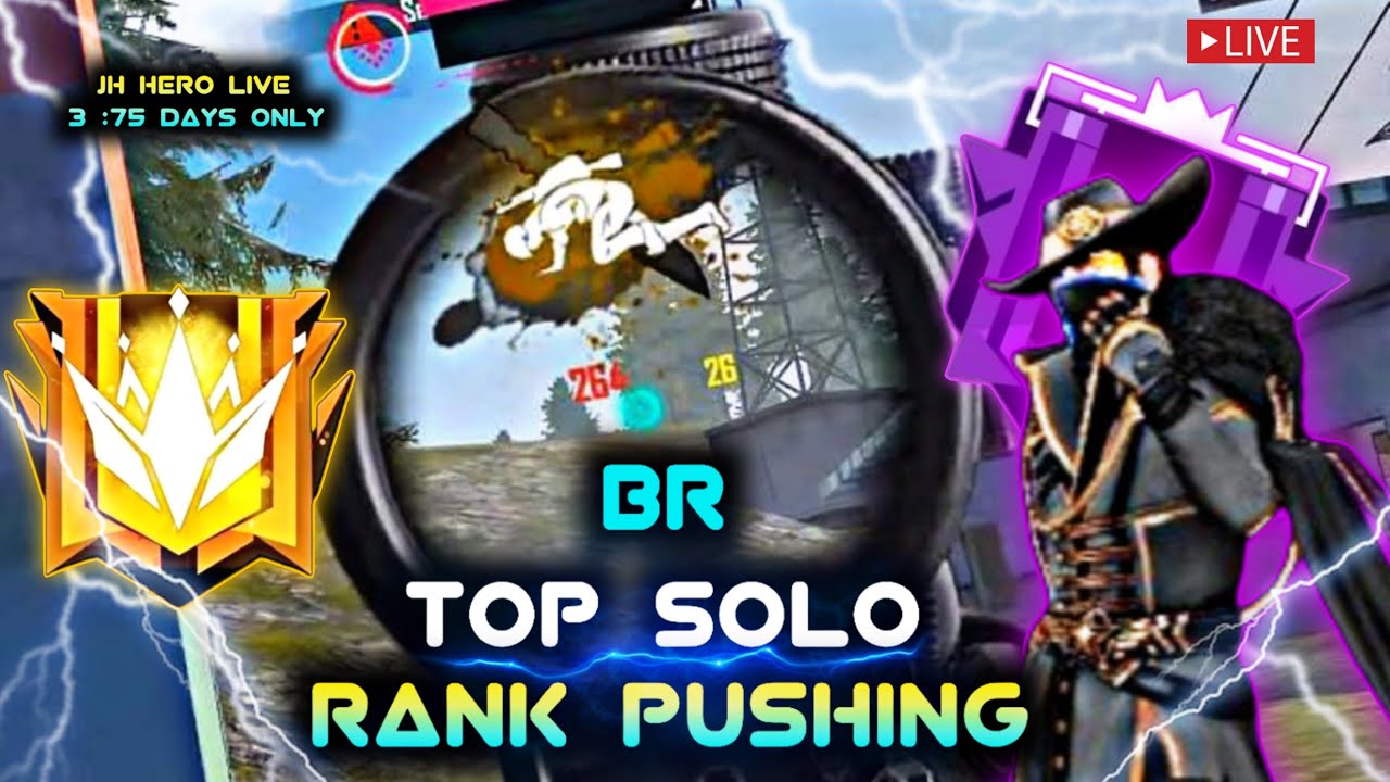 free fire max live stream 💝 rank pushing only 75 days Grandmaster live ...