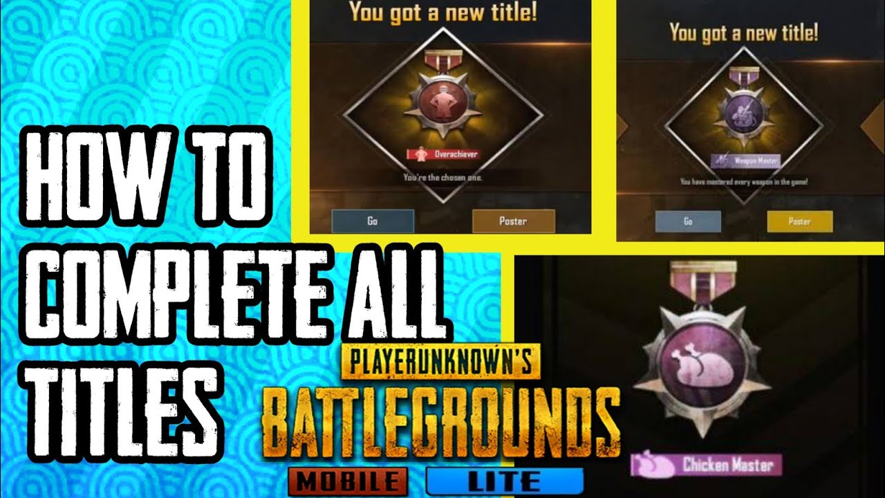 How To Complete All Titles In Pubg Mobile Lite | Complete All Titles In ...