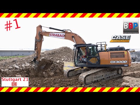 CASE CX300D & Mercedes-Benz, MAN Sattelkipper, Stuttgart 21, PFA 1.3, 20.07.2021. #1