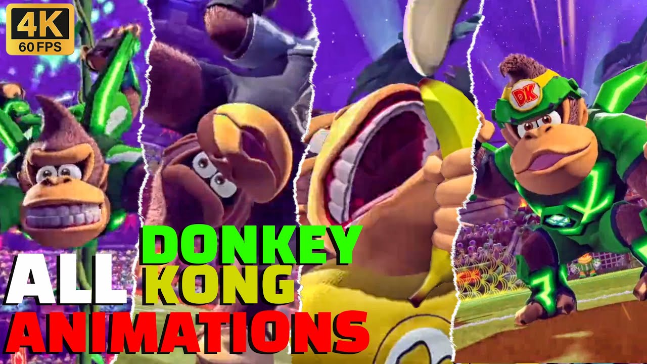 DONKEY KONG WIN, VICTORY, LOSE AND ENTRANCE ANIMATIONS - Mario Strikers ...