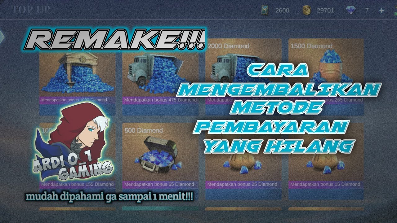 🔴 REMAKE CARA MENGEMBALIKAN METODE PEMBAYARAN YANG HILANG DI MOBILE ...