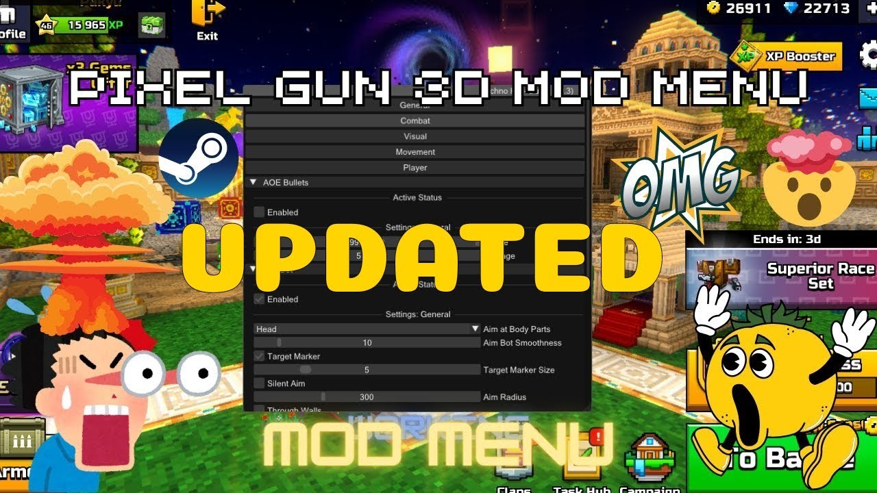 Pixel Gun 3D Mod Menu for PC - YouTube