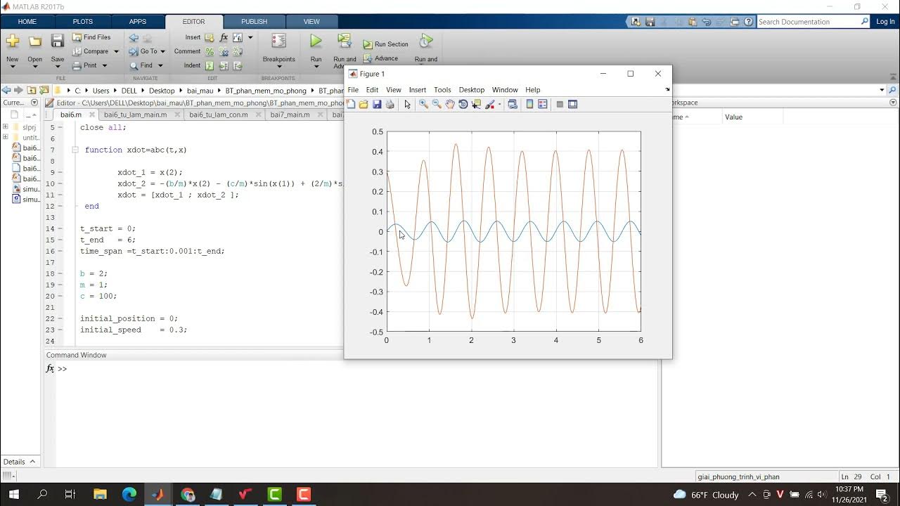 BÀI 4: GIẢI PHƯƠNG TRÌNH VI PHÂN TRONG MATLAB ( LESSON 4: DIFFERENTIAL ...