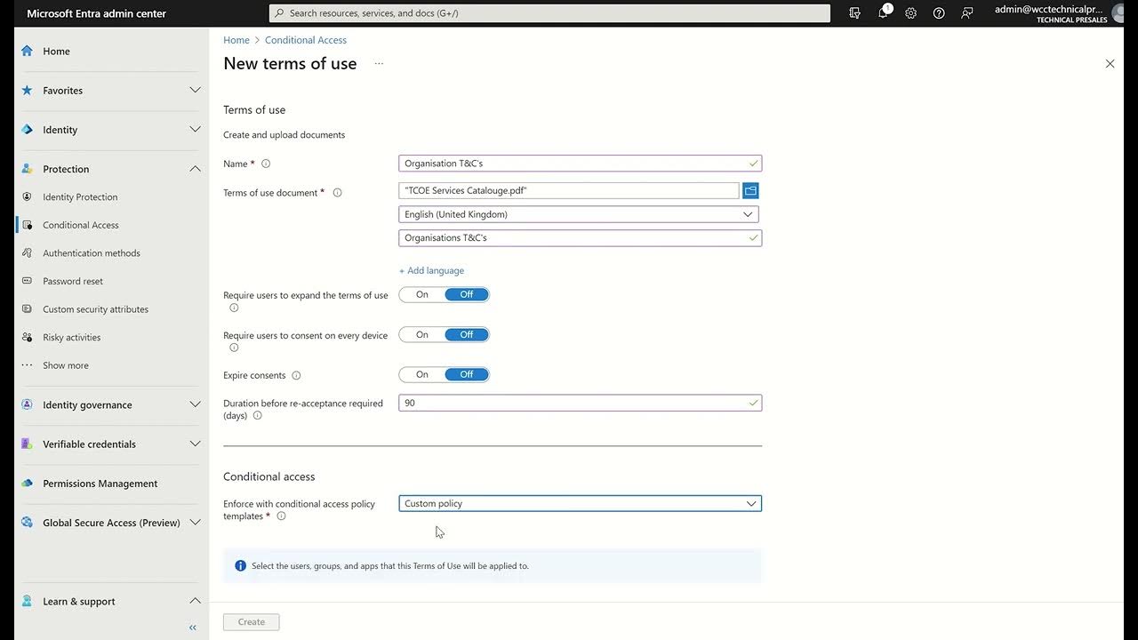 Microsoft Entra Id Conditional Access Terms Of Use Youtube